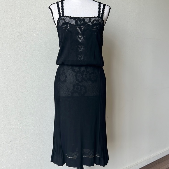 CHANEL | Dresses | Stunning Chanel Sheer Overlay Knit Lace Dress | Poshmark